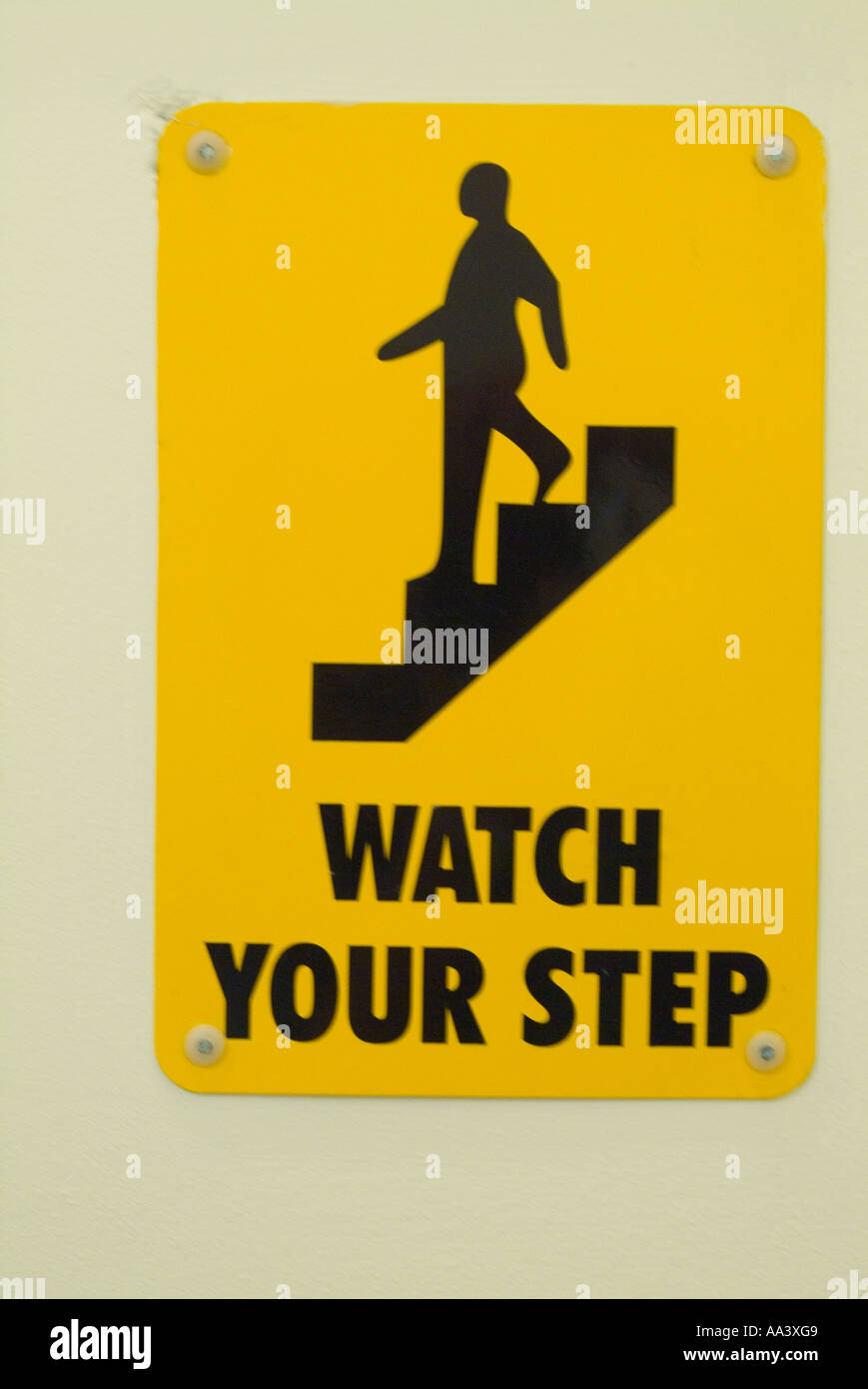 Caution sign stairs steps hi-res stock photography and images - Alamy