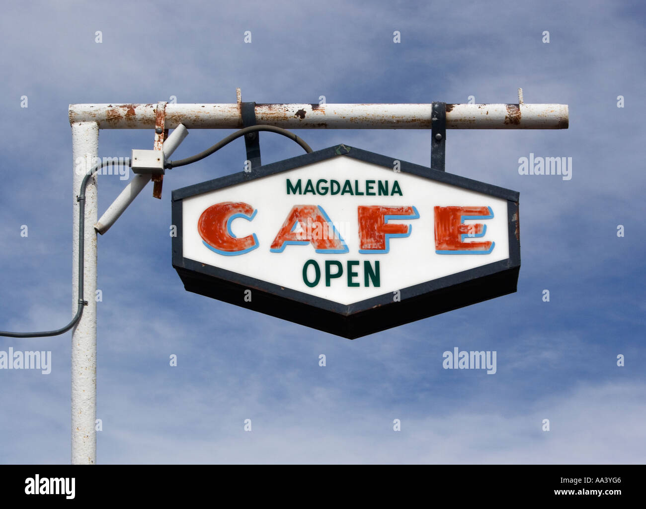 Magdalena Cafe sign in Magdalena New Mexico Stock Photo - Alamy