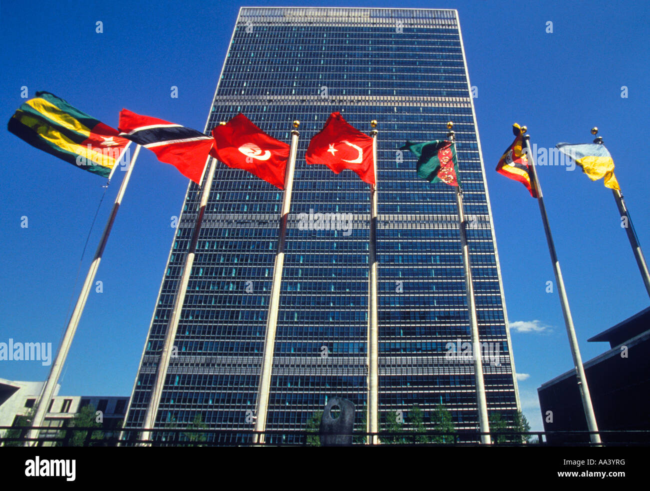 United Nations headquarters Secretariat Building and international ...