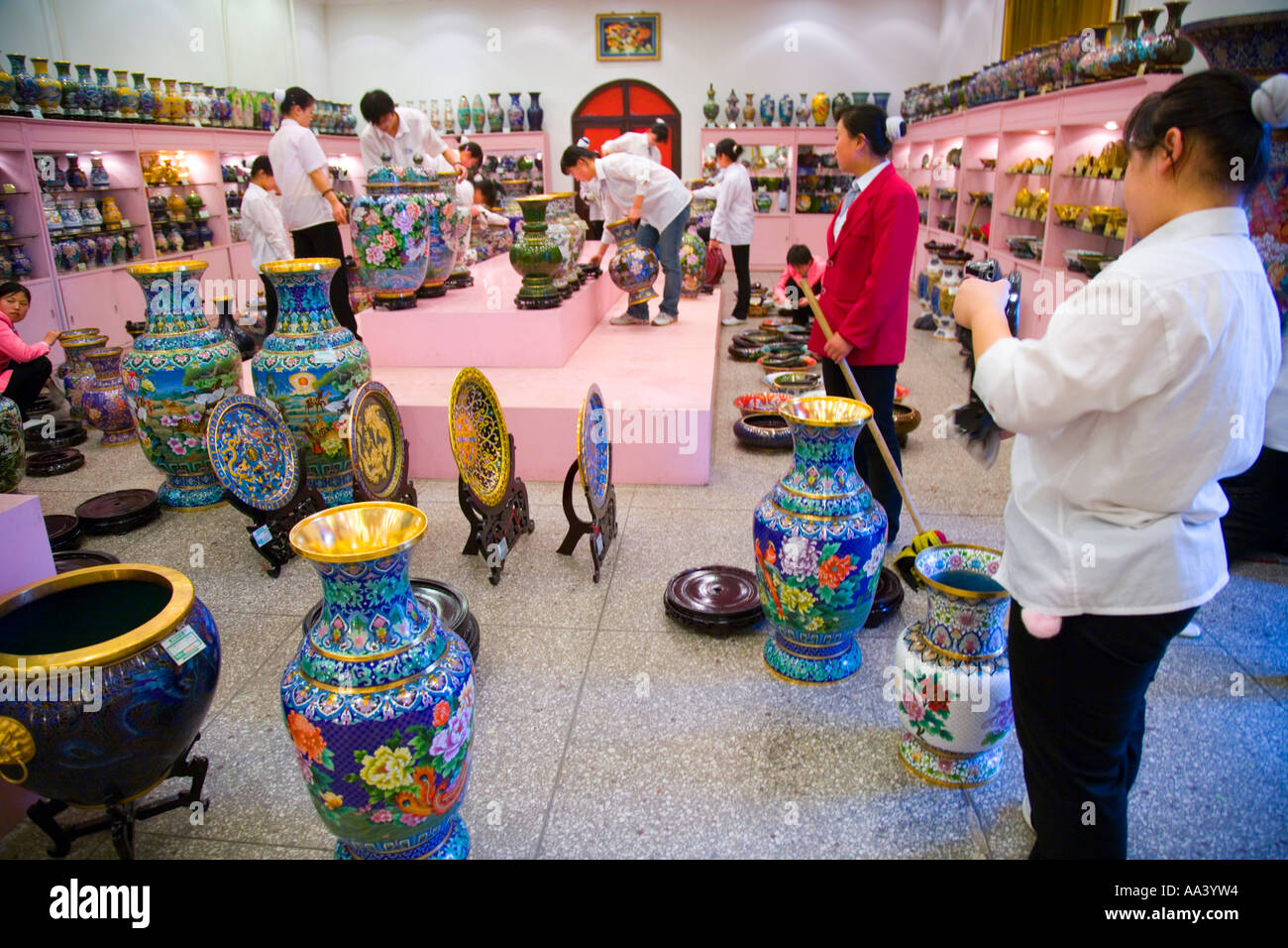 Cloisonne enamel ware factory store Beijing China JMH1351 Stock Photo ...