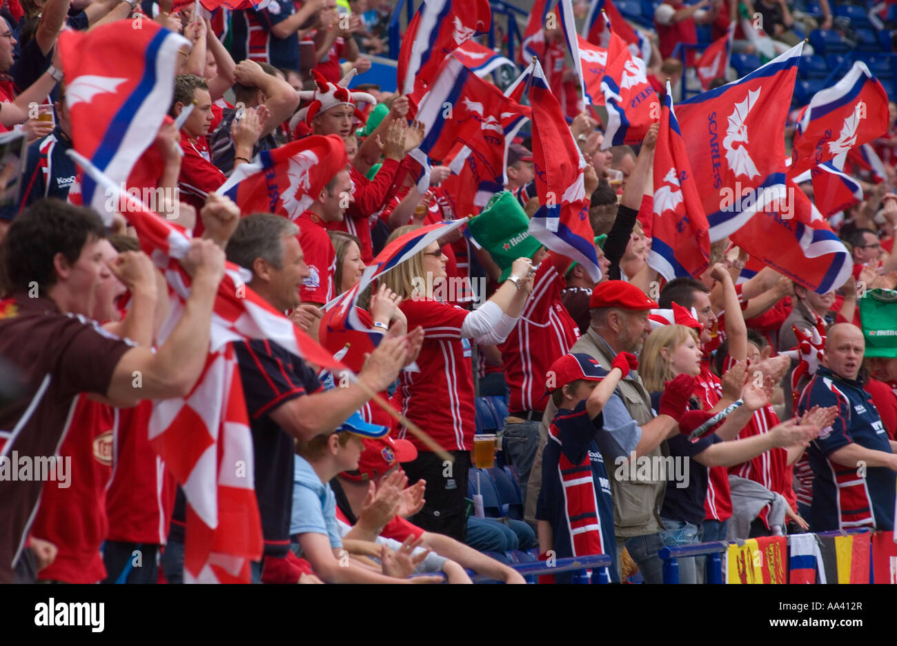 Llanelli Scarlets fans at the Leicester Tigers Vs Llanelli Scarlets 21 ...
