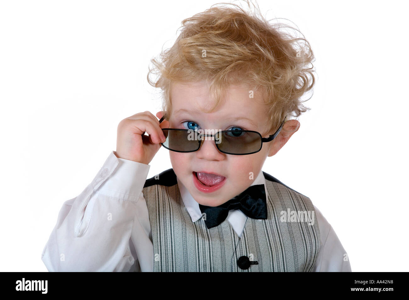 Little manager with sunglasses Stock Photo - Alamy