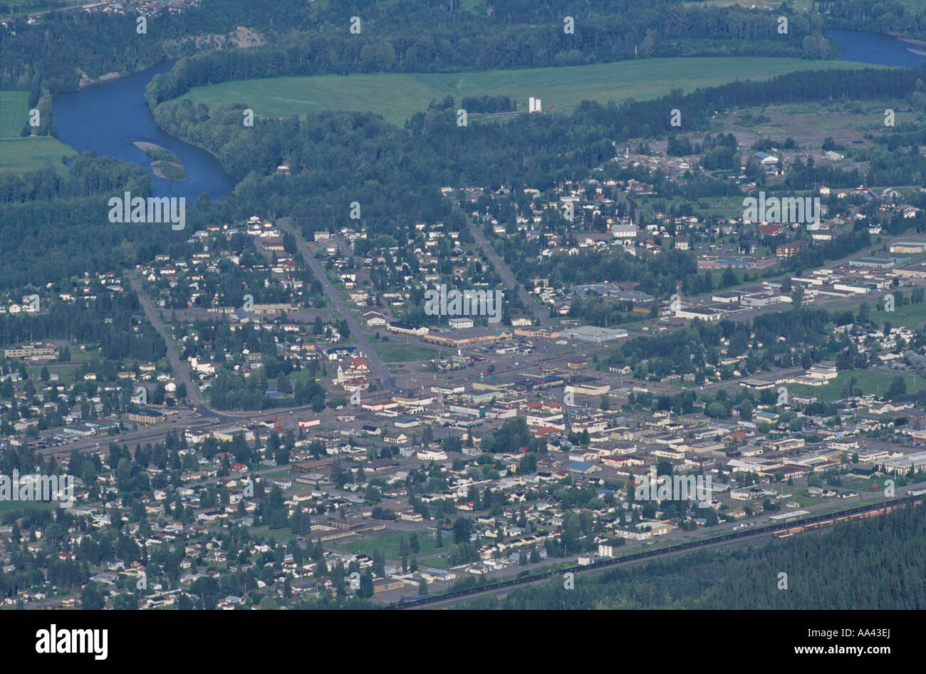 View of Smithers from Hudson Bay Mountain British Columbia Stock Photo ...