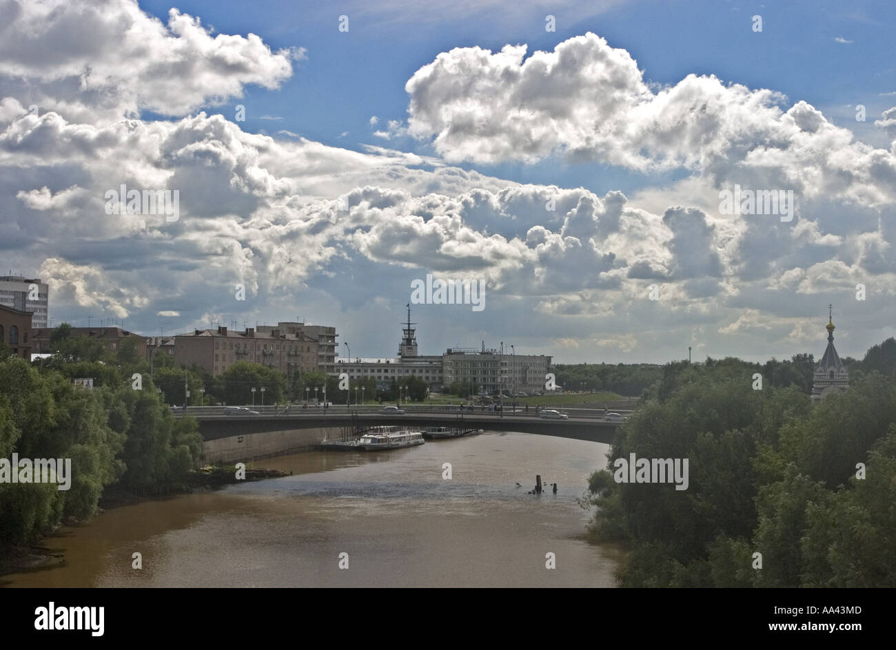 Bridge over the River Omka, Omsk at the Rivers of Irtisch and Omka ...