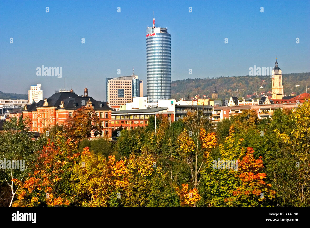 Jena in Autumn colours, Jena City of University Green City at the River ...