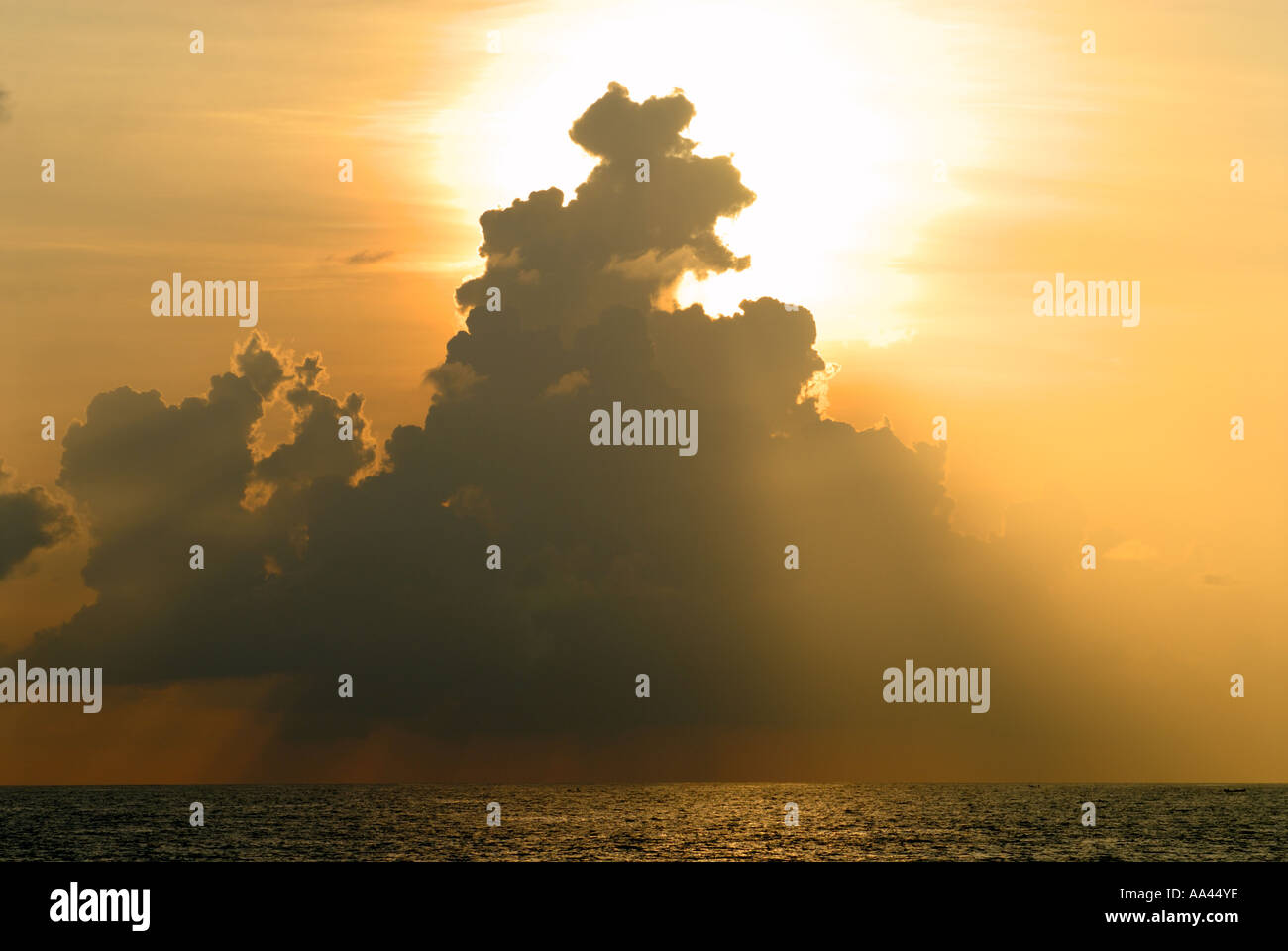Storm clouds over the Arabian sea at sunset in Kerala India Stock Photo ...