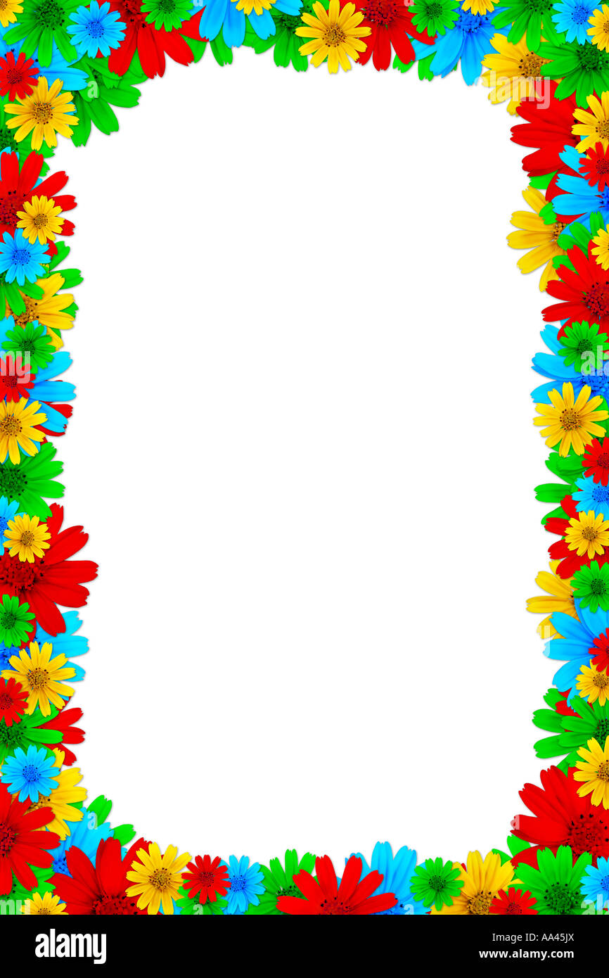 Colorful floral frame Stock Photo - Alamy