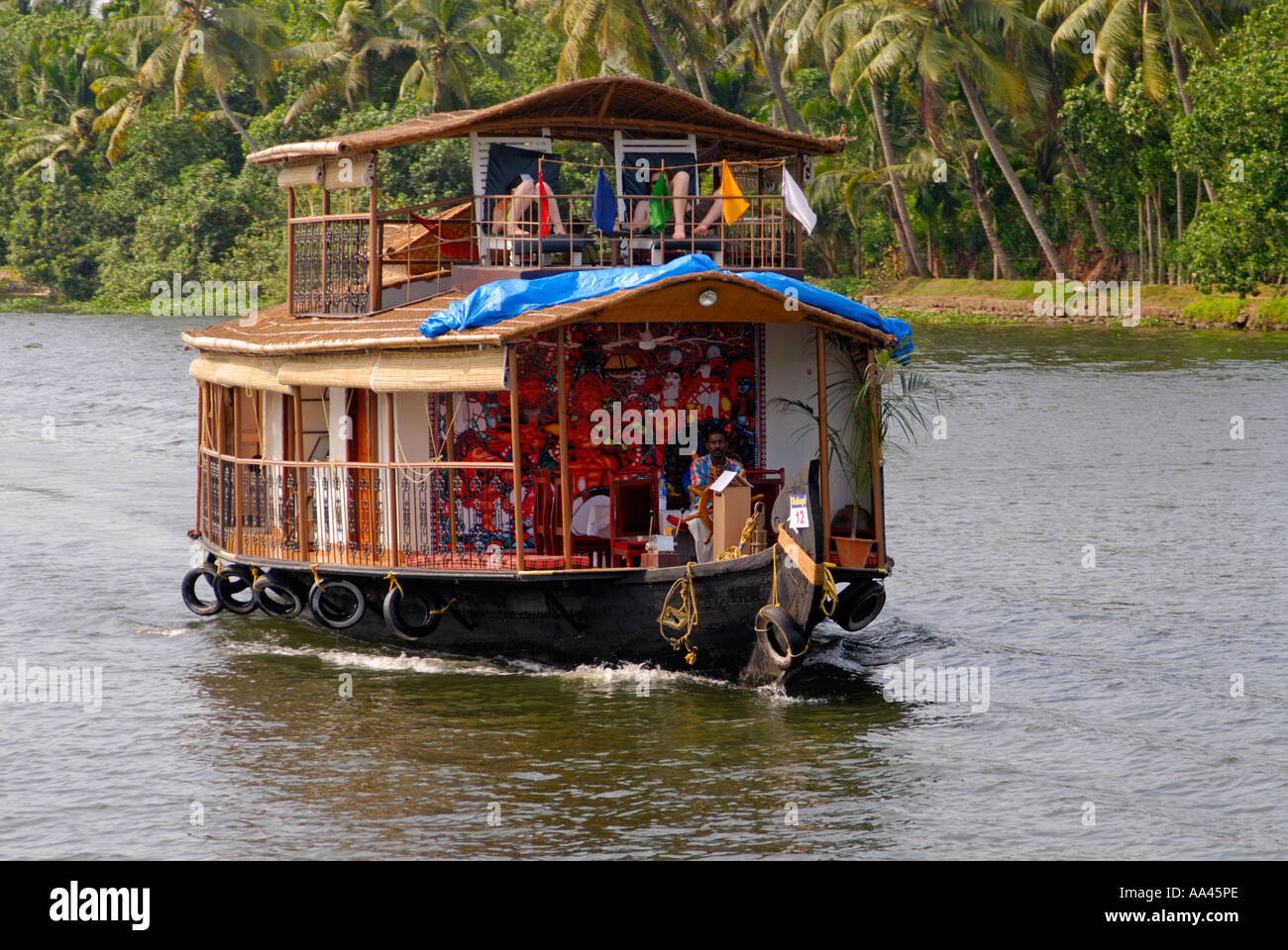 Traditional rice boat on kerala hi-res stock photography and images - Alamy