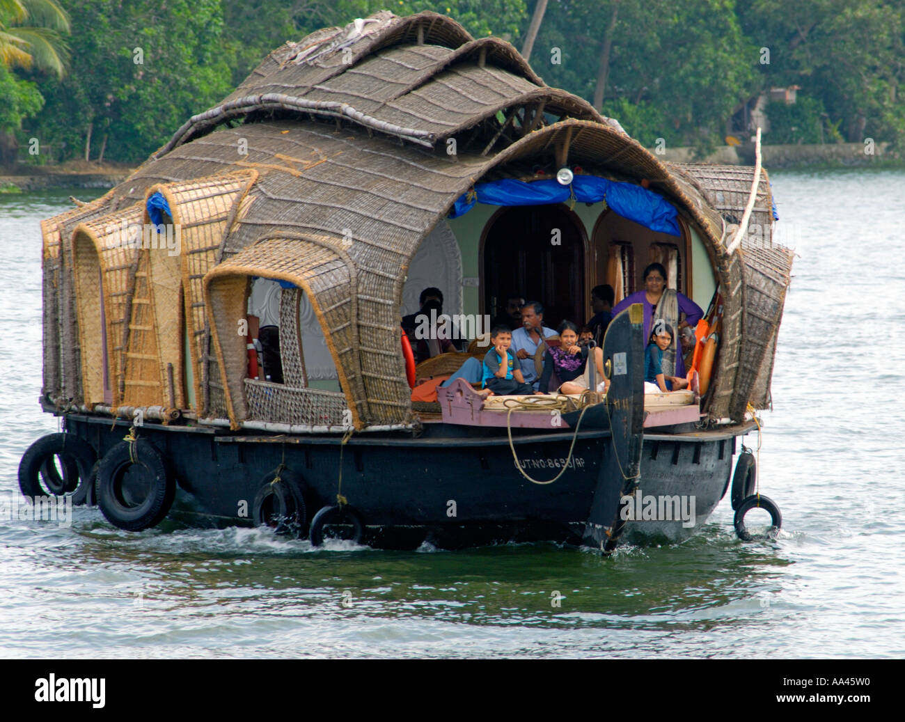 A Traditional Rice Boat on the Kerala Backwaters Stock Photo - Alamy
