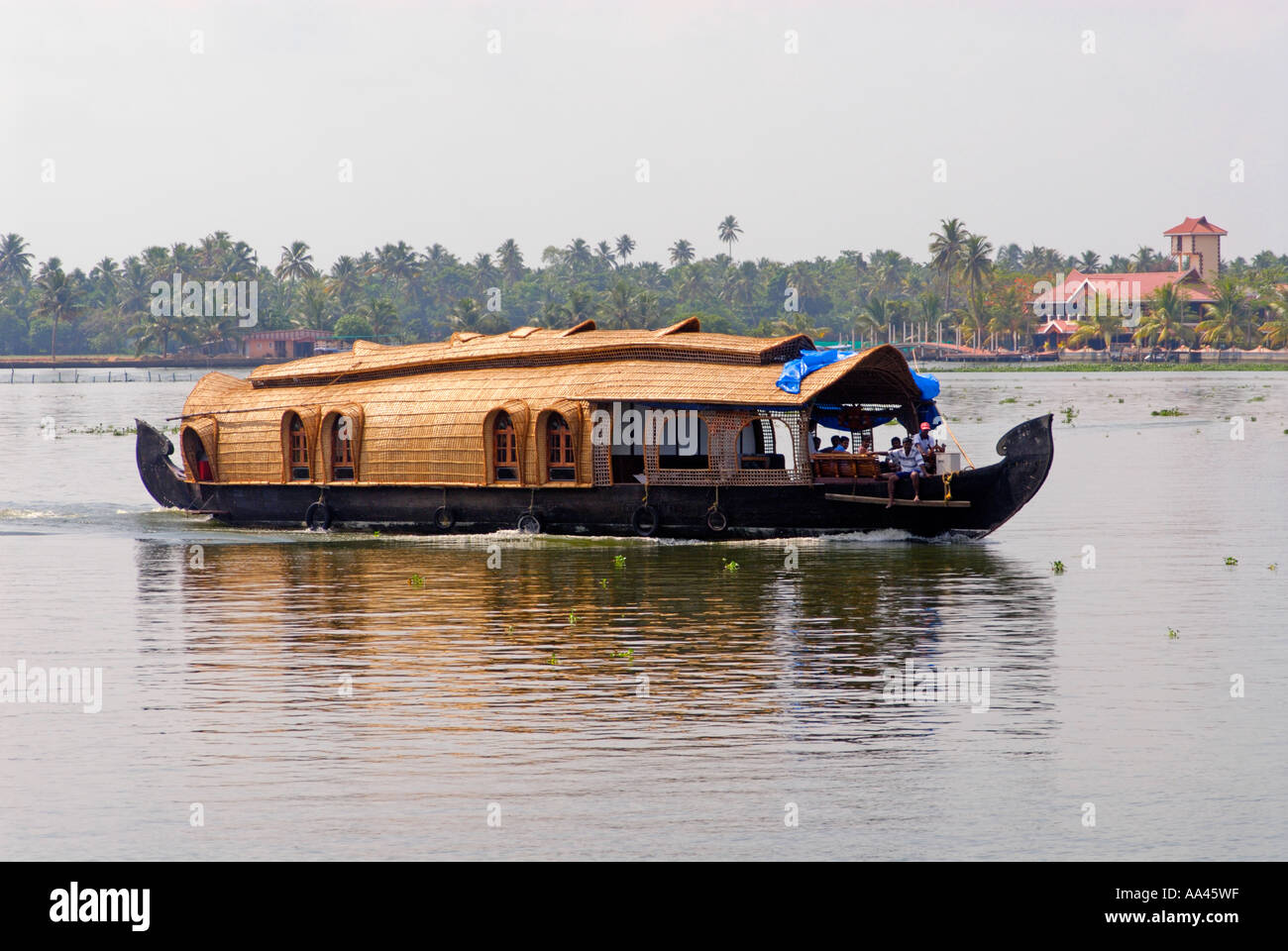 A Traditional Rice Boat on the Kerala Backwaters Stock Photo - Alamy