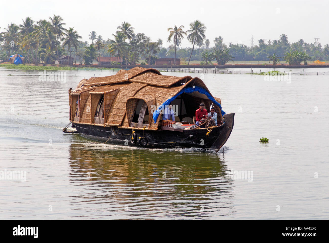 A Traditional Rice Boat on the Kerala Backwaters Stock Photo - Alamy