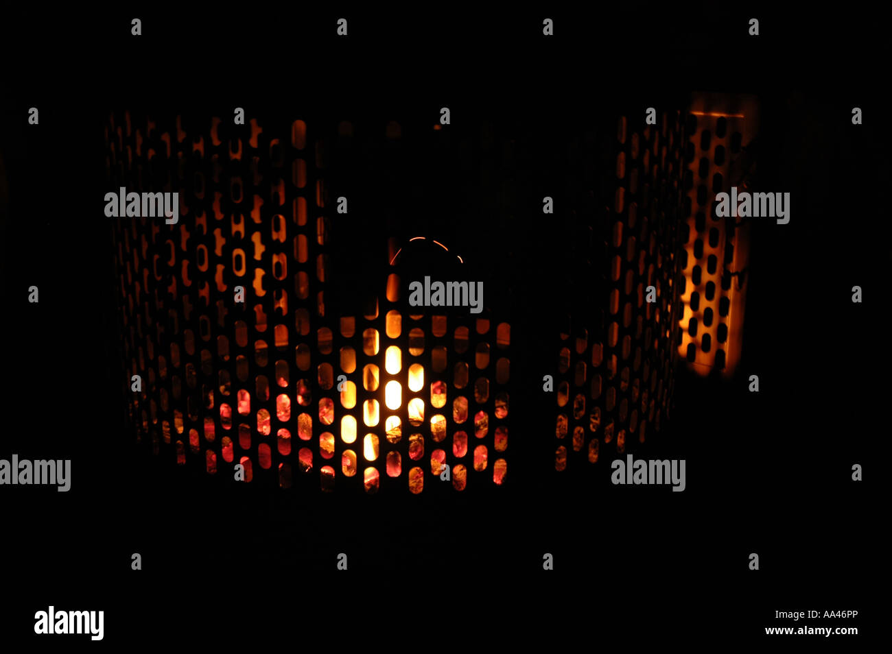 Wood burner at night Stock Photo - Alamy