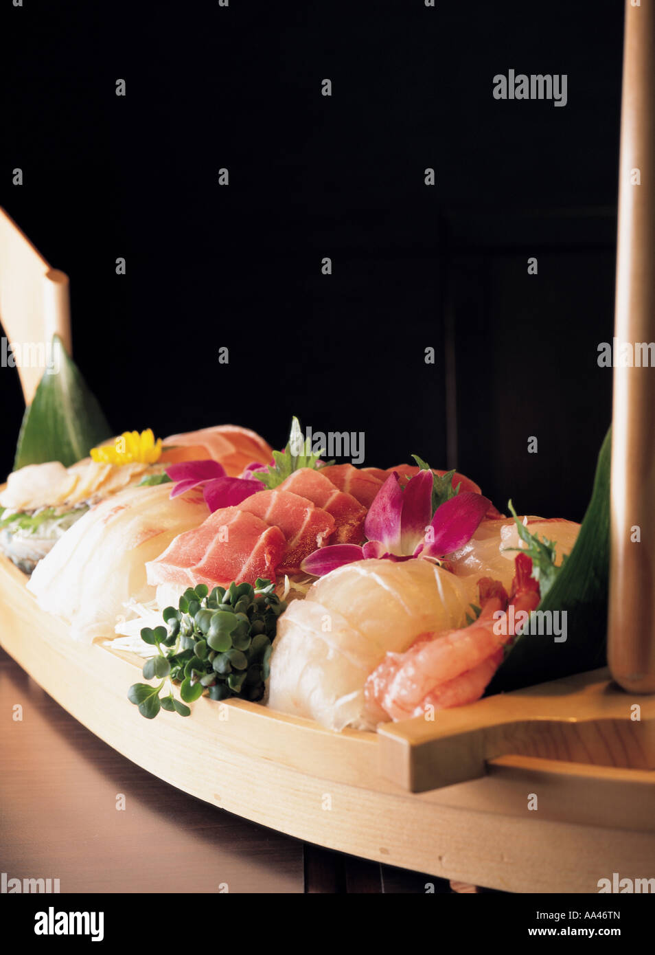 various slice of raw fish Stock Photo - Alamy