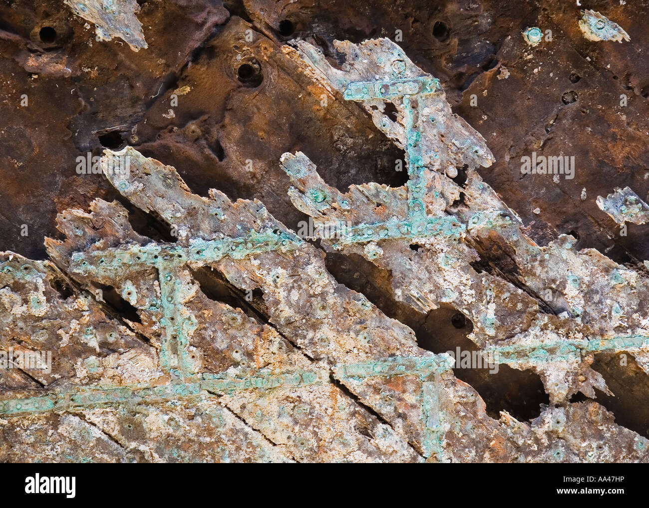 A portion of the hull of the Edwin Fox ship in Picton, South island ...