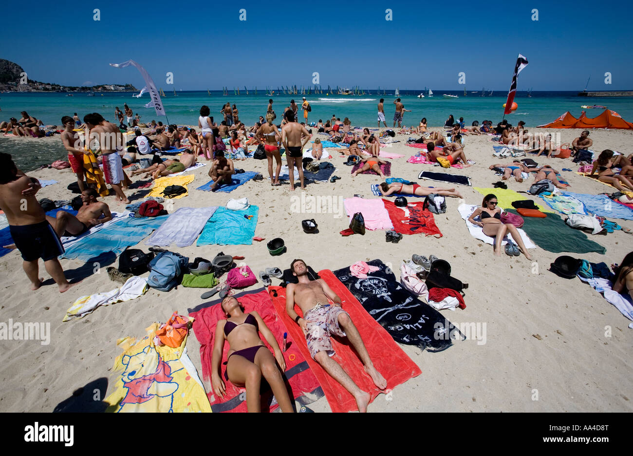 Mondello beach Palermo Sicily Italy Stock Photo - Alamy Mondello beach Palermo Sicily Italy Stock Photo - Alamy