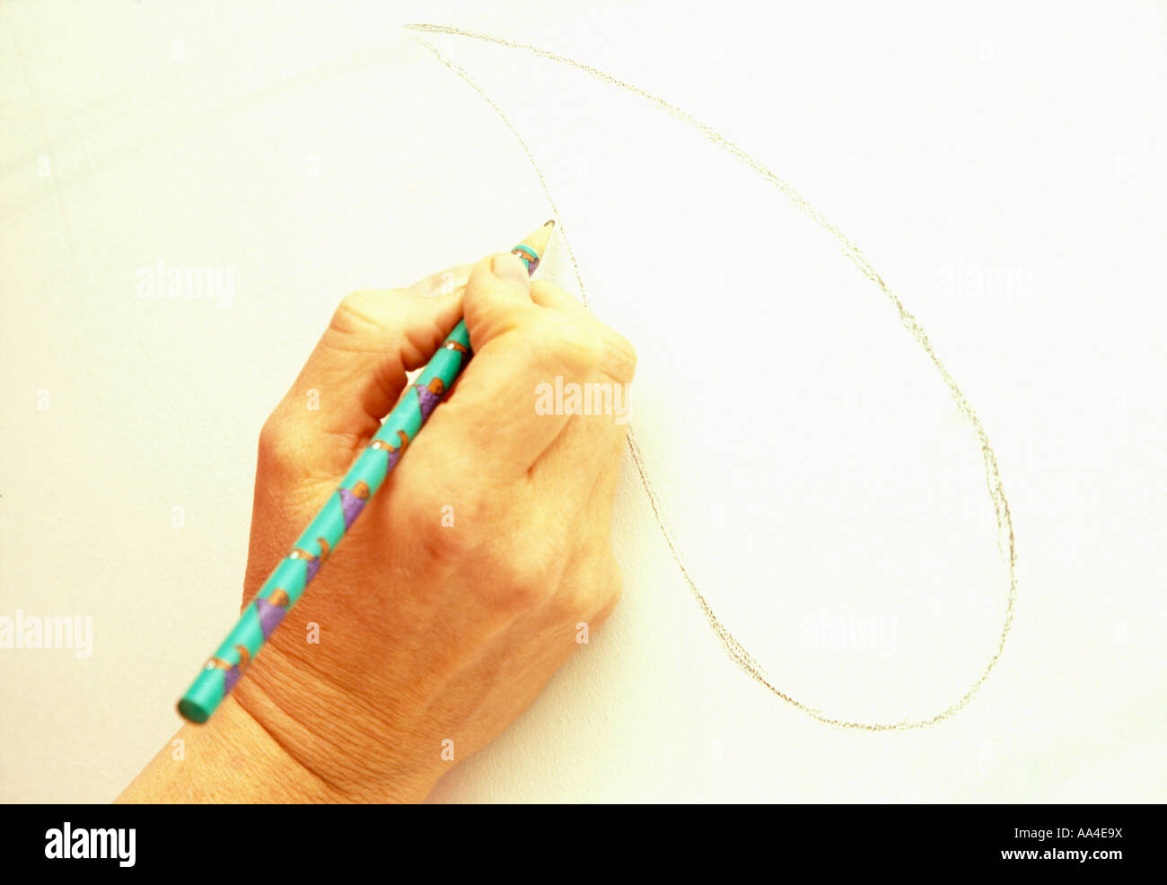 Close-up of hand drawing on paper Stock Photo - Alamy