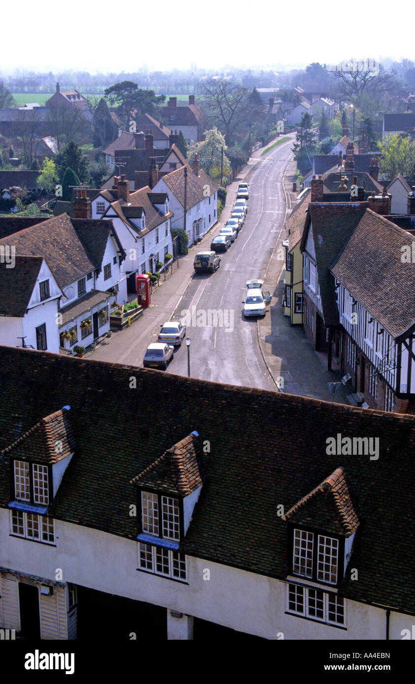 Aerial view of Felsted village centre Stock Photo - Alamy