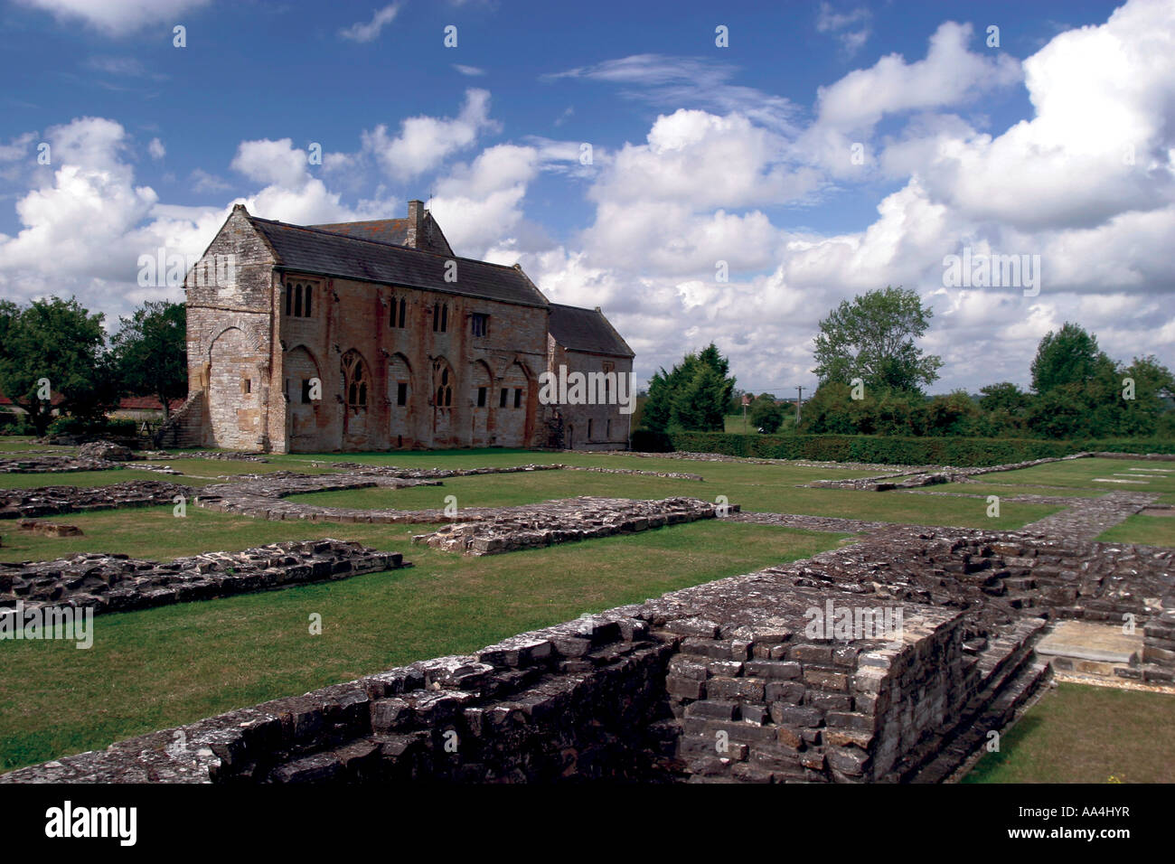 Muchelney Abbey ruins English Heritage Somerset England UK Stock Photo ...