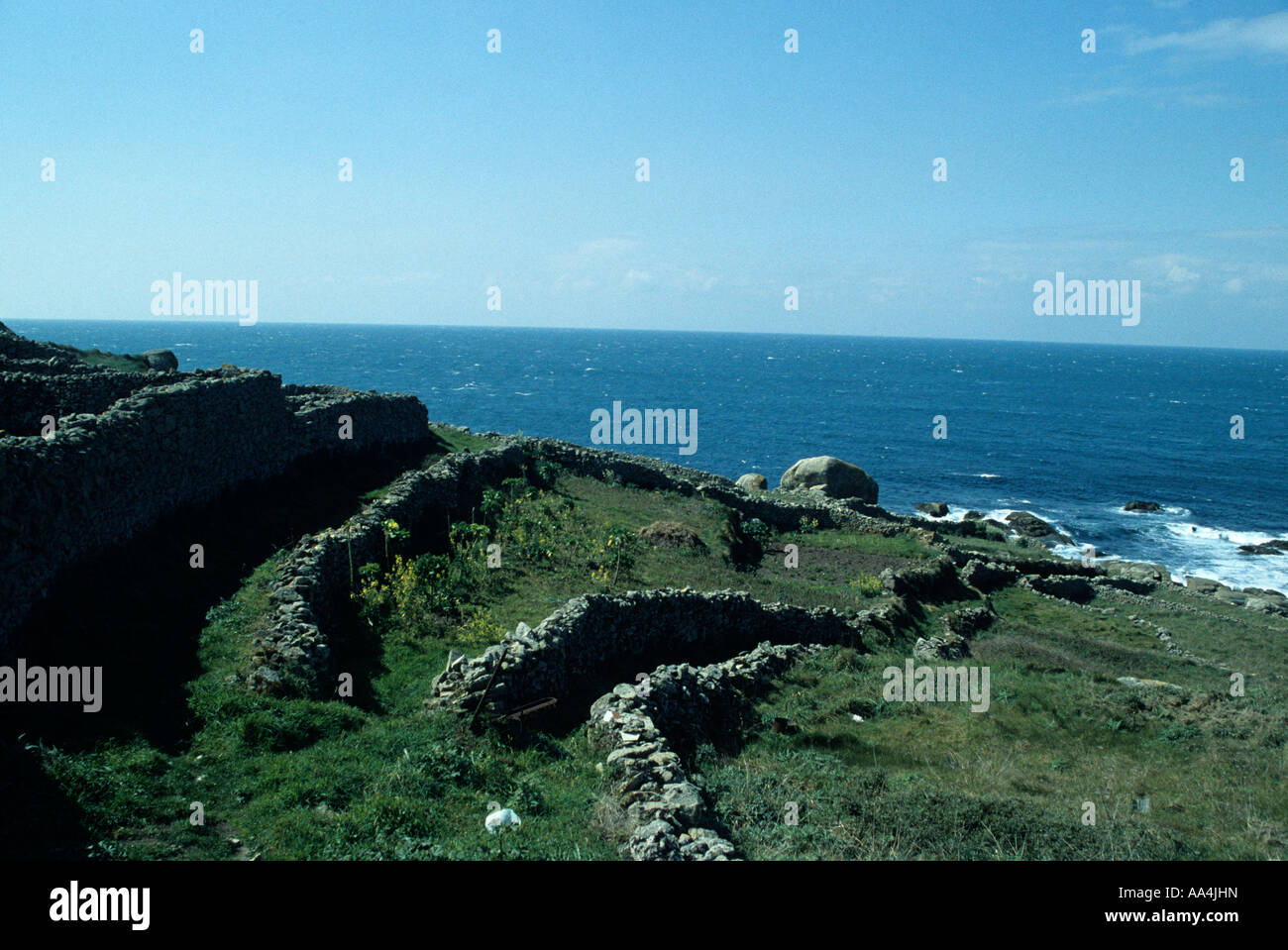 Ancient field boundaries and stone walls on the Atlantic coast of ...