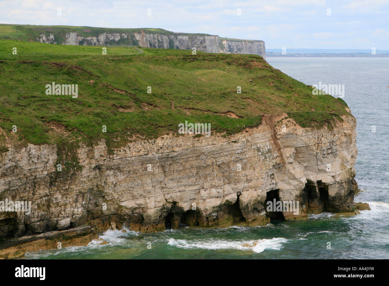 flamborough head sea cliff's eroding cliffside yorkshire coast Stock ...