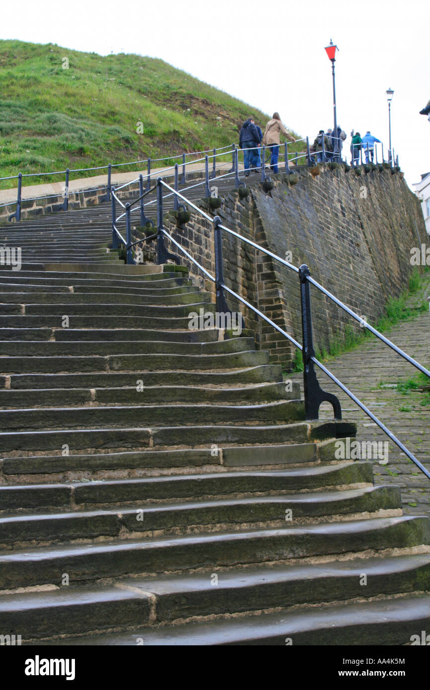the famous 199 steps up to abbey whitby north yorkshire england Stock ...
