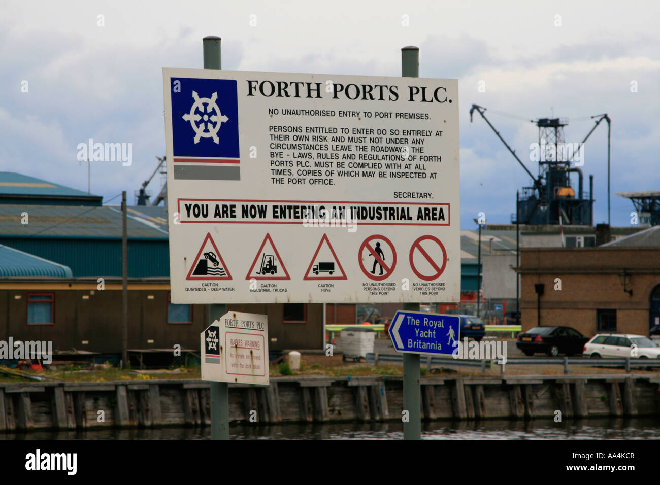 Forth Ports plc information plaque is one of the largest port operators ...