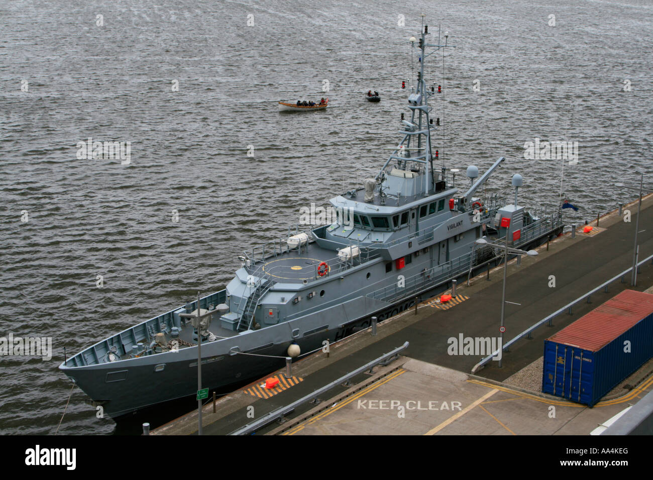 hms vigilant patrol vessel berthed leith docks edinburgh scotland firth ...