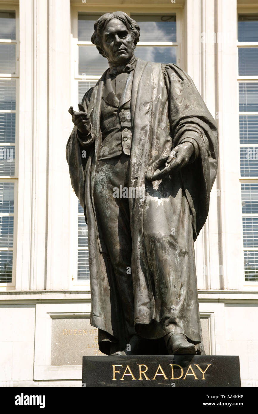 England. London. Faraday statue Stock Photo - Alamy