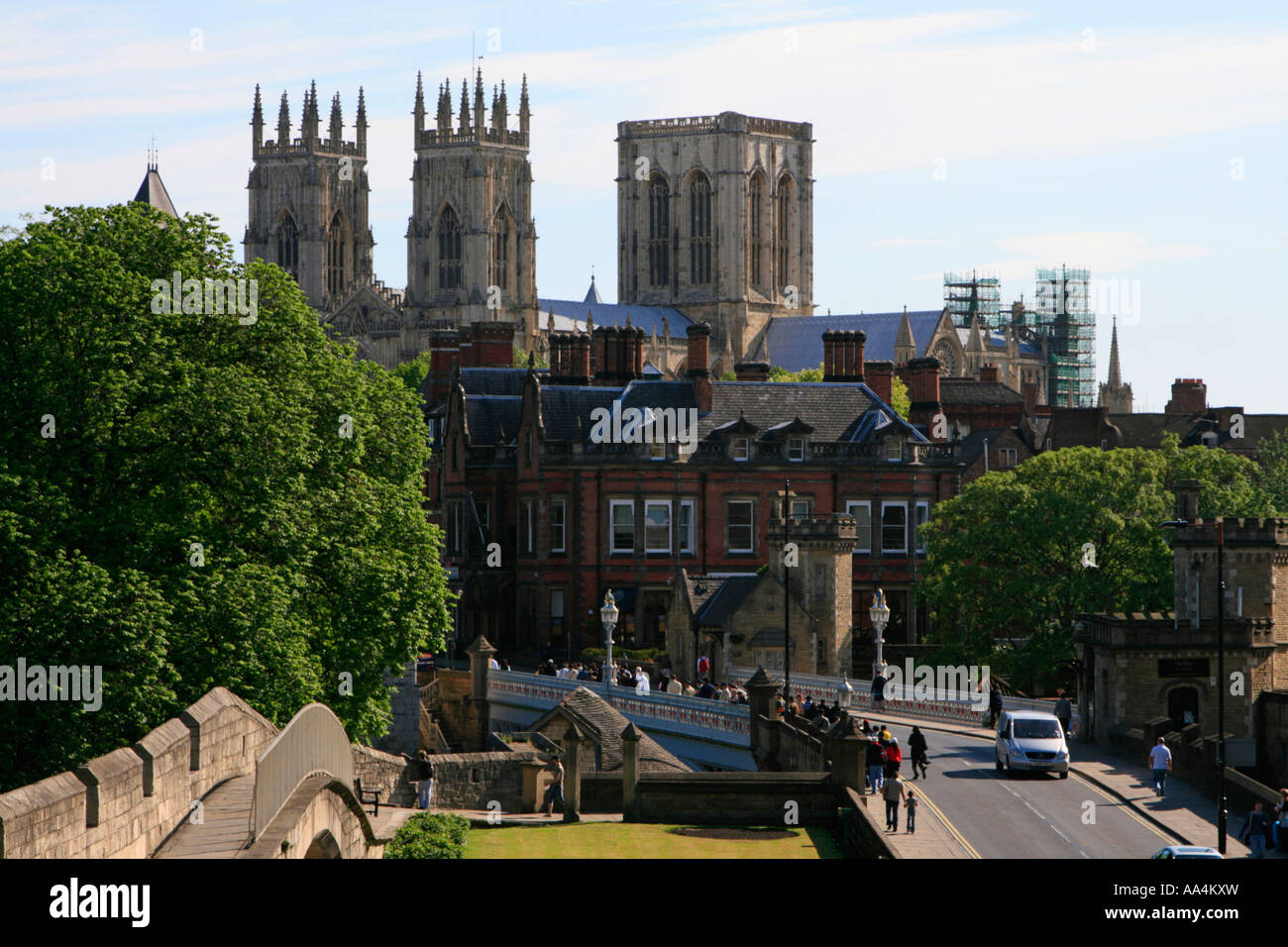 York minster cathedral from the city walls york england Stock Photo - Alamy
