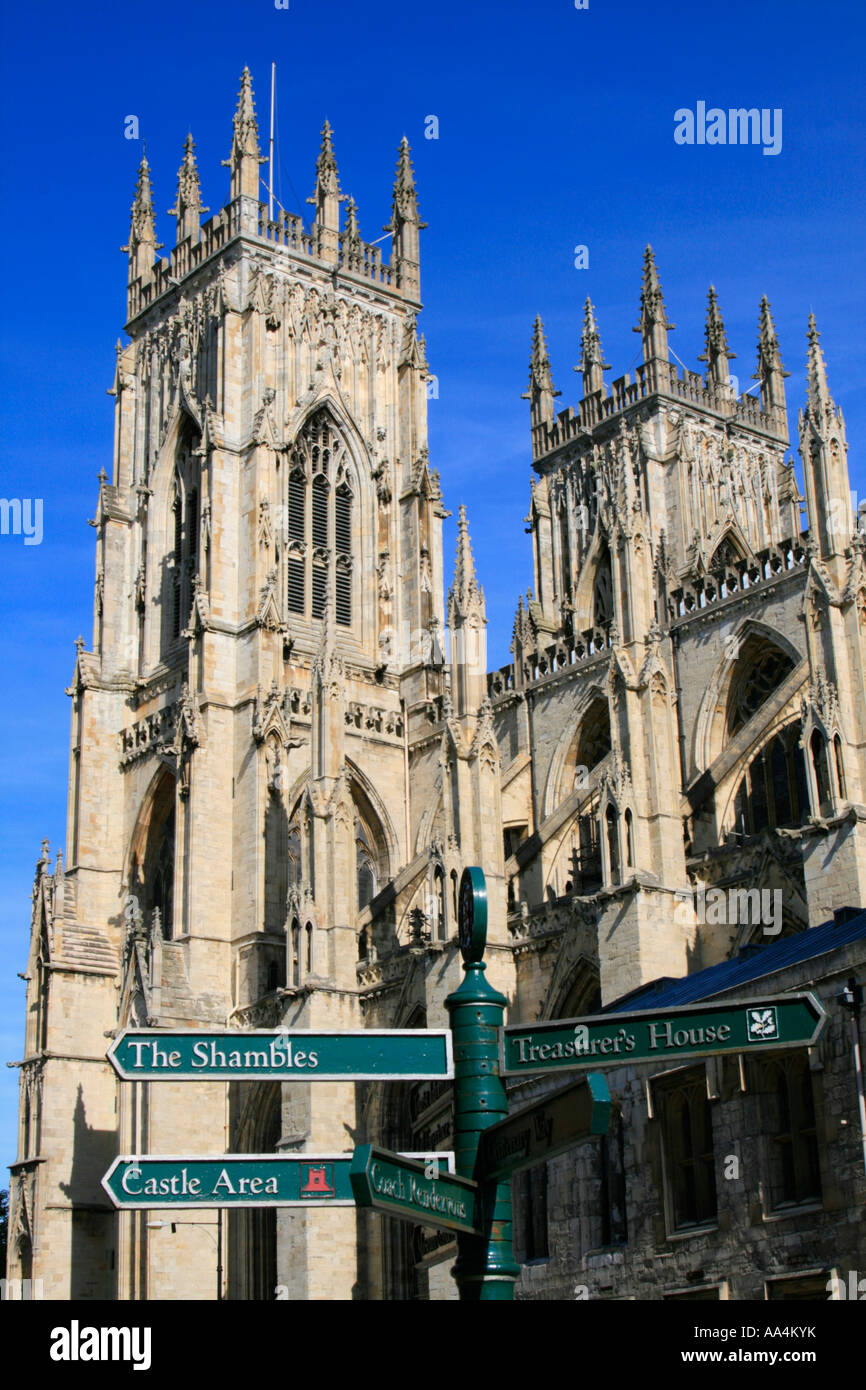 York Minster Gothic cathedral seat of Archbishop of York plus city ...