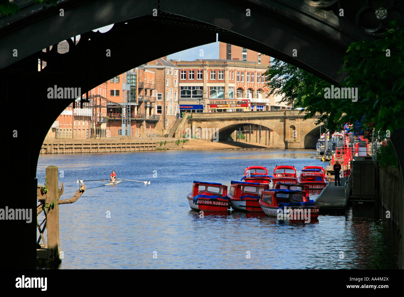 view under skeldergate bridge river ouse town centre city of york ...