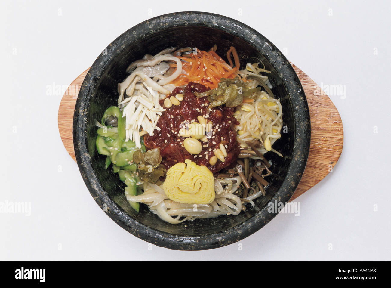 boiled rice with assorted mixtures with Japanese apricot and minced raw ...