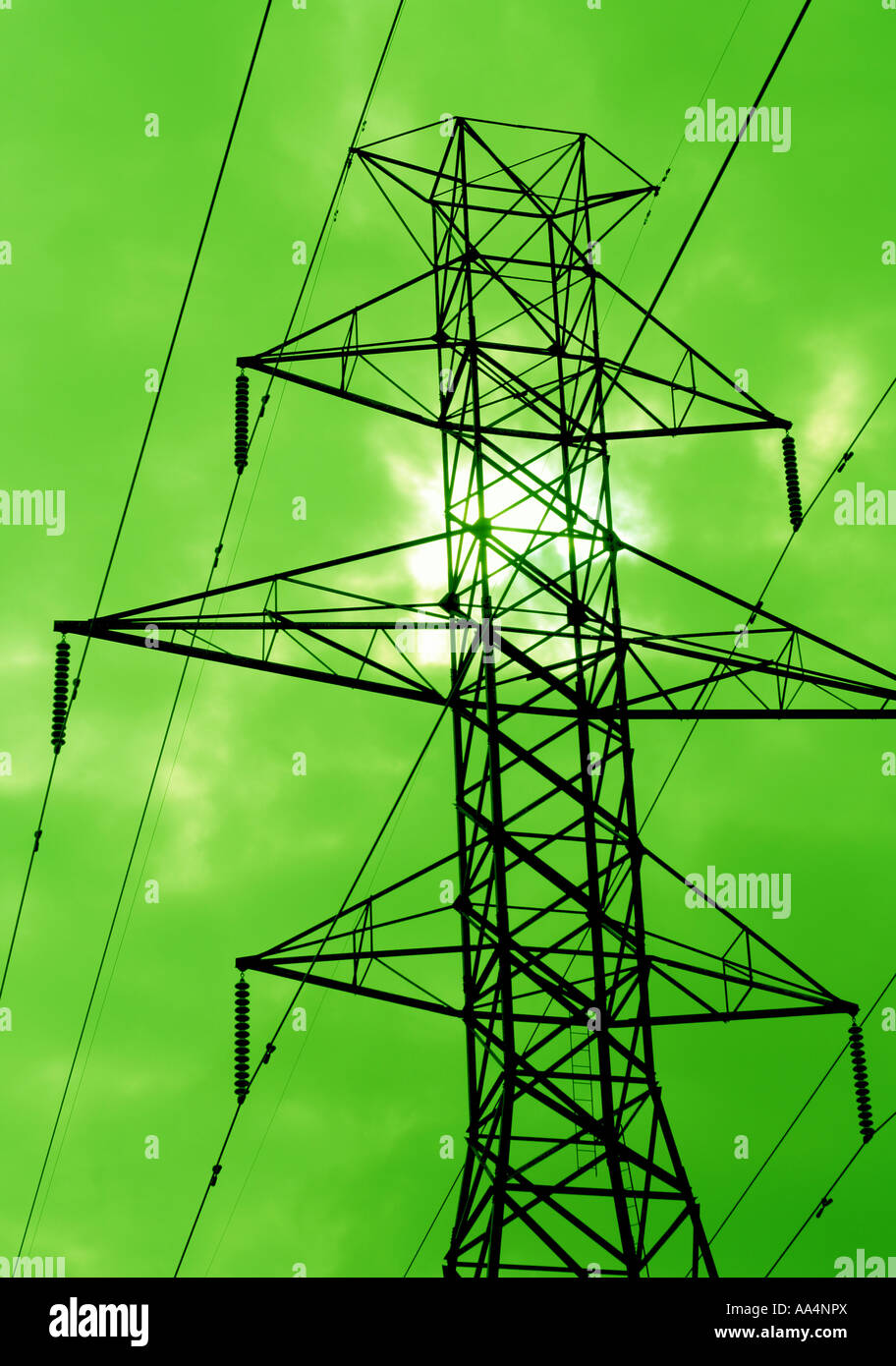 Power line in green hi-res stock photography and images - Alamy