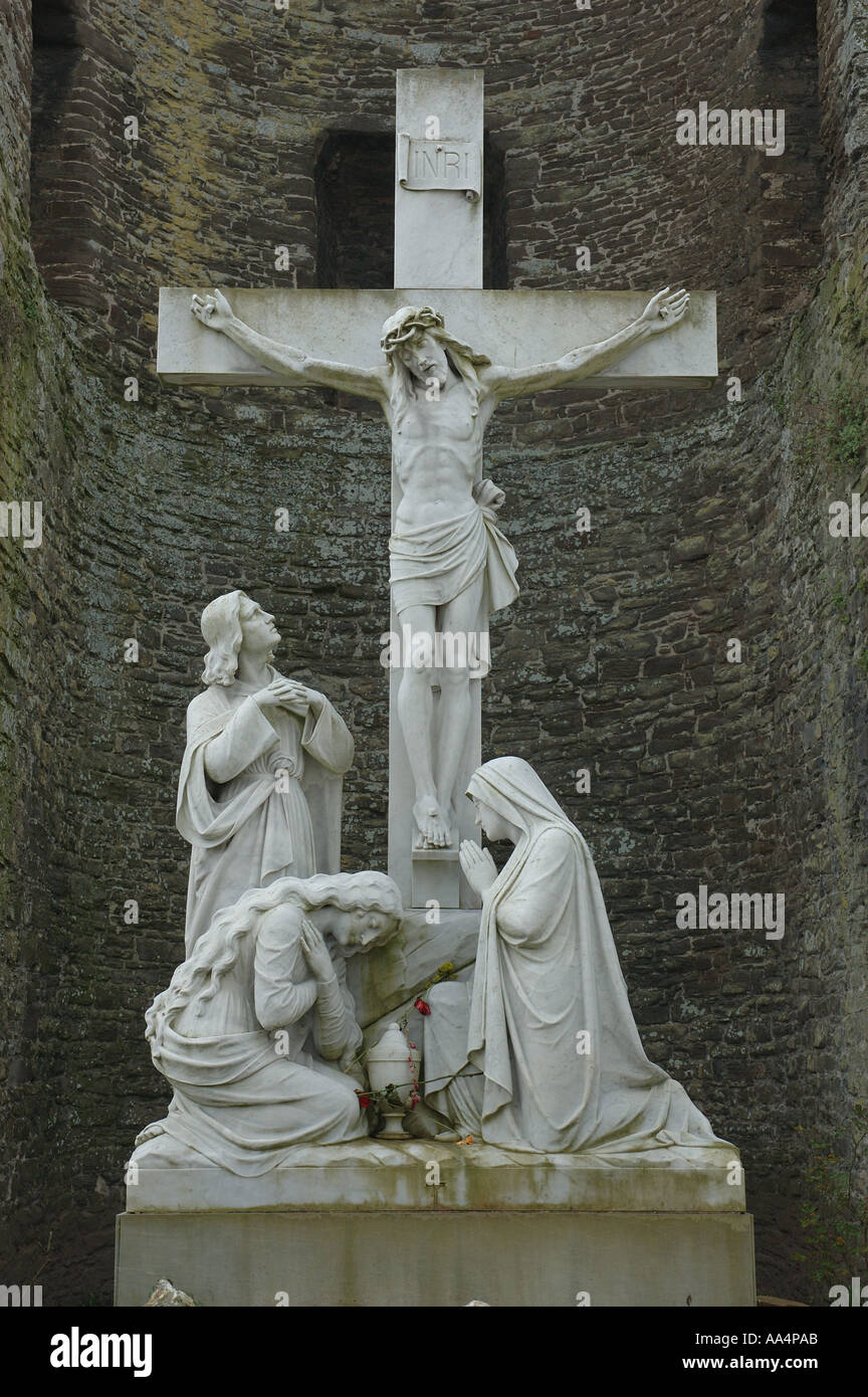 Marble Crucifixion statue Conway Wales UK Stock Photo - Alamy