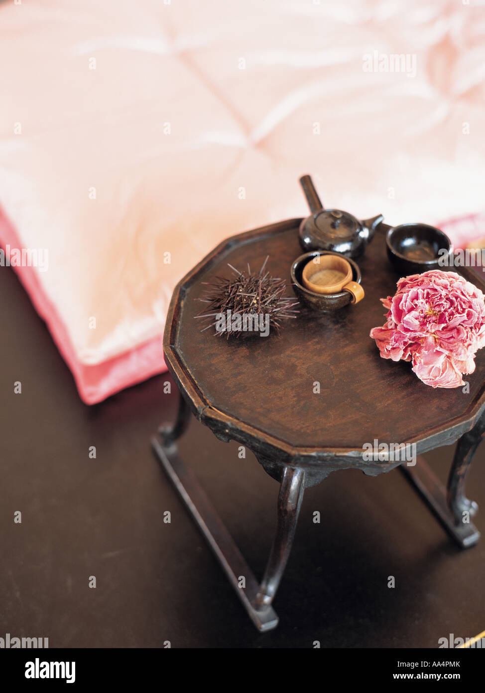 teacup on an old table Stock Photo - Alamy