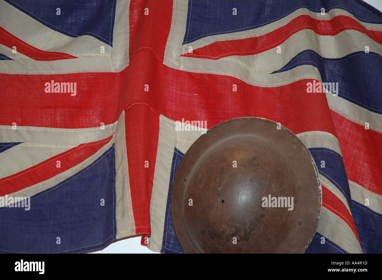 Union Jack and Steel Helmet Stock Photo - Alamy