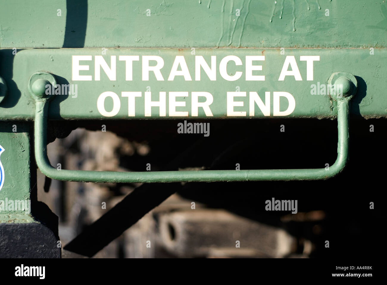 Close up of instructions on train step Stock Photo - Alamy