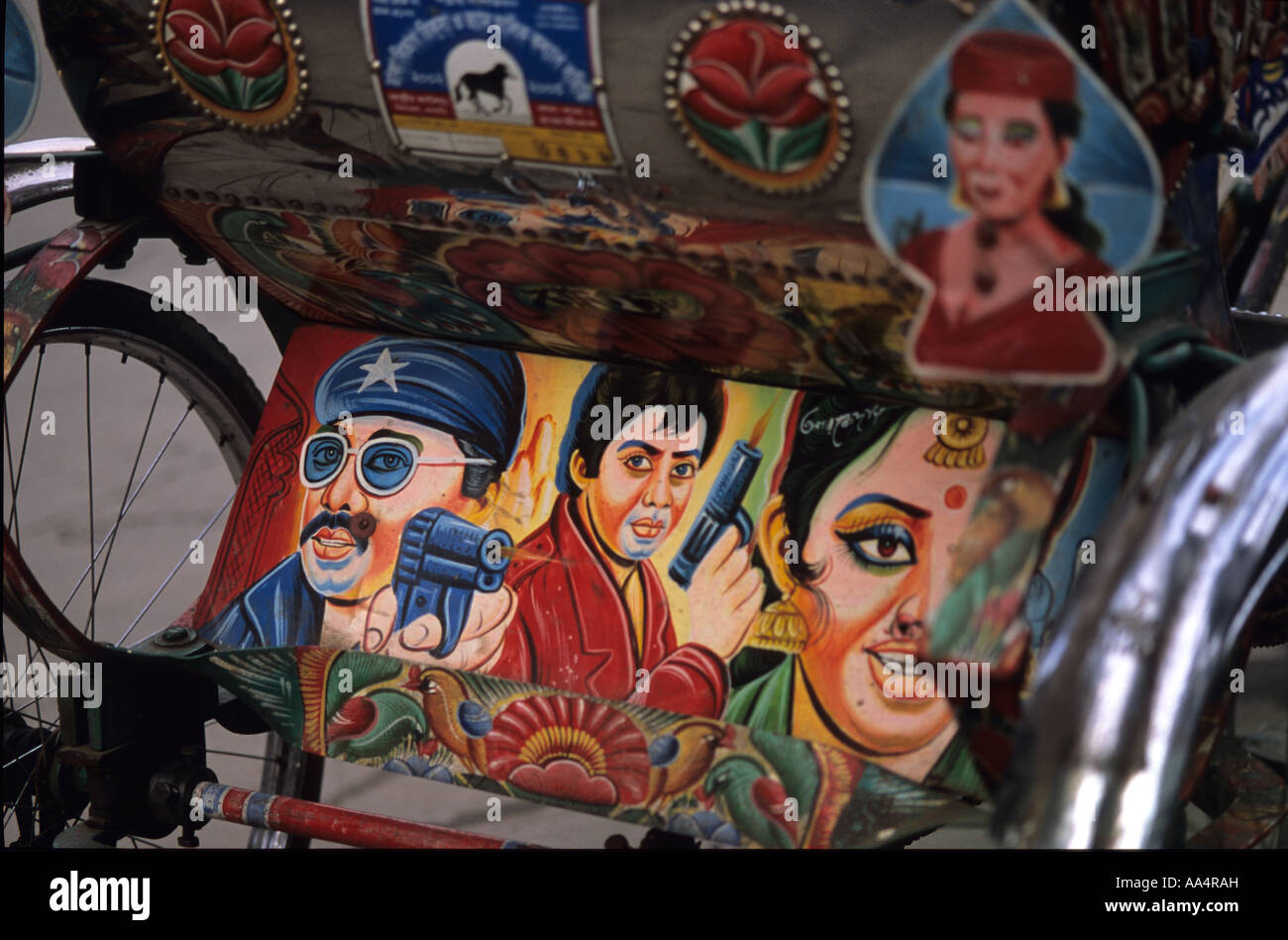 Asia Bangladesh Painted cycle rickshaw Stock Photo - Alamy