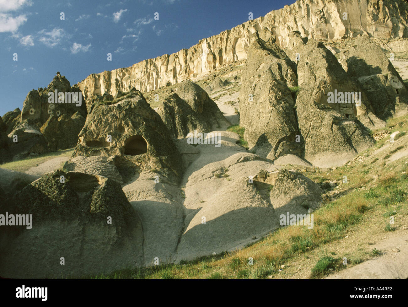 Rock cut churches and rock dwellings Zelve Cappadocia Anatolia Turkey ...