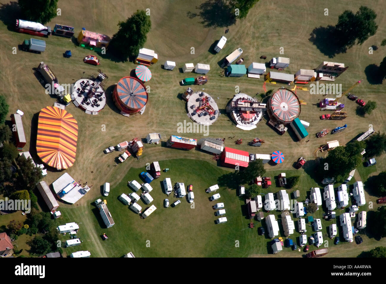 Aerial view of a funfair on Streatham Common London England Stock Photo ...