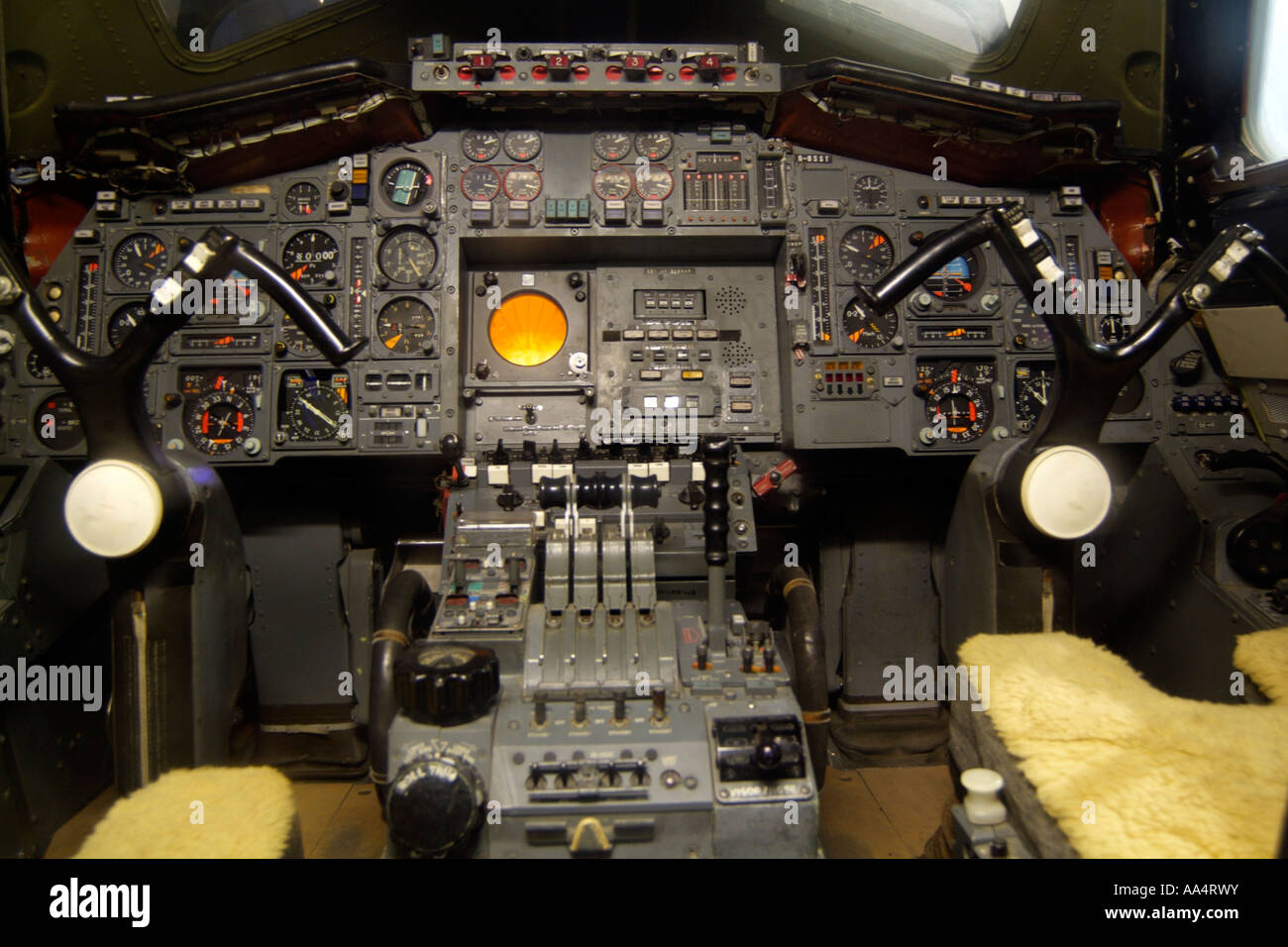 Cockpit controls of Concorde 002 aircraft Stock Photo - Alamy