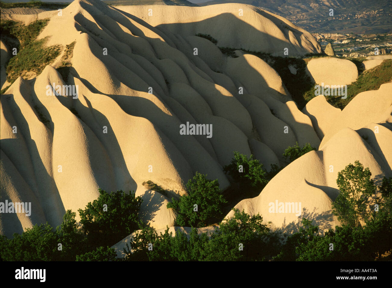 Volcanic tufa formations Uchisar Cappadocia Anatolia Turkey Stock Photo ...