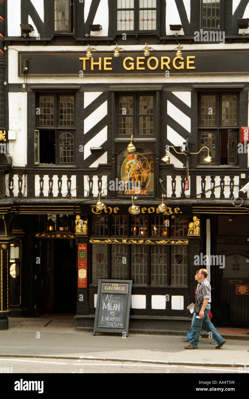 The George Pub on Fleet Street City of London England UK Stock Photo ...