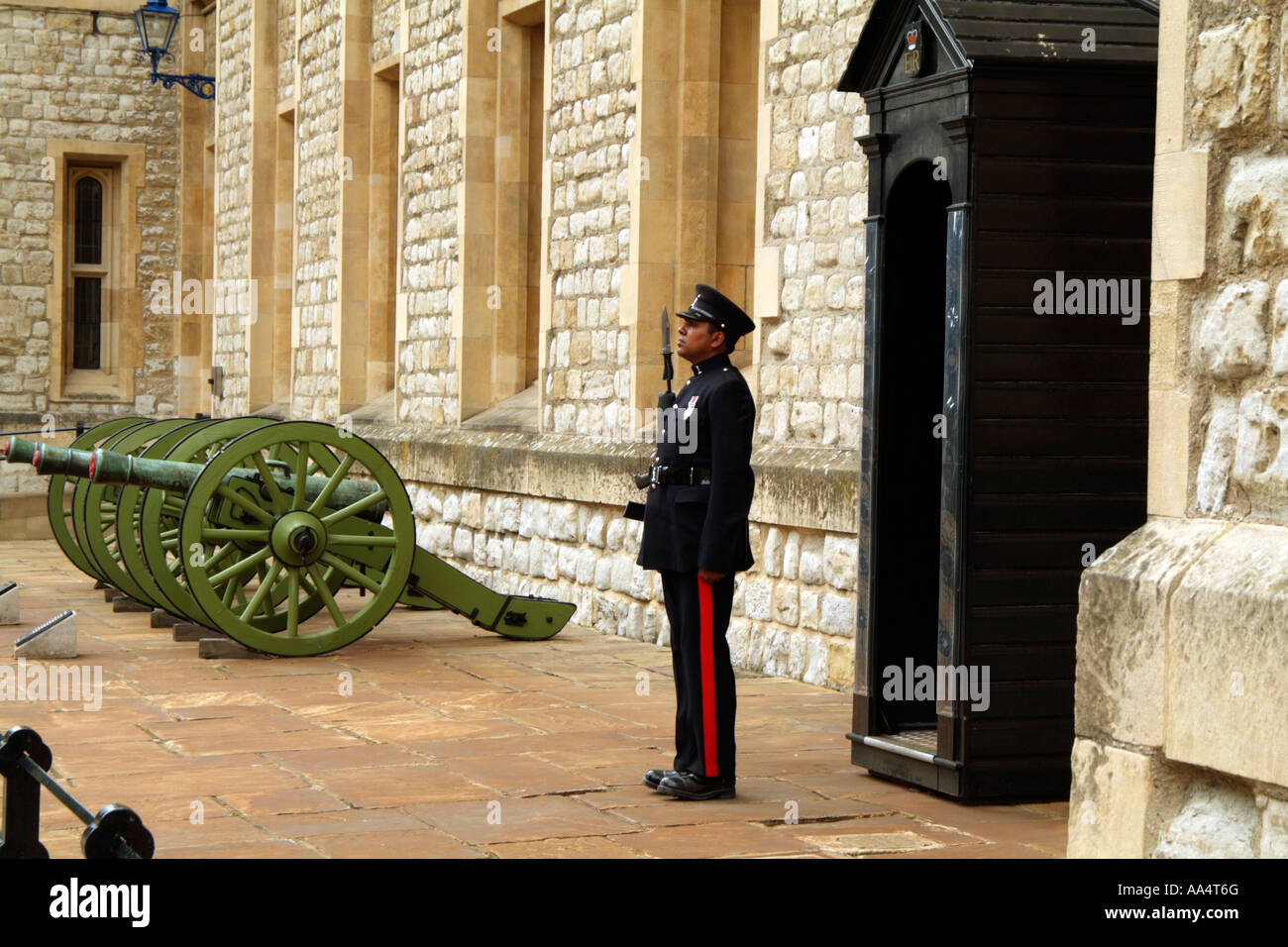 Tower of London sentry stands guard London England UK Stock Photo - Alamy