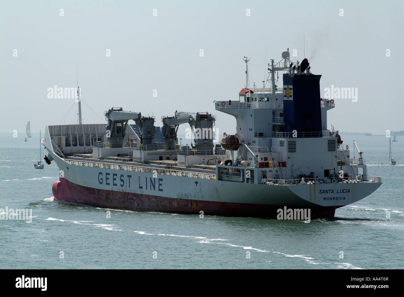 Geest Line banana exporting ship Santa Lucia sails from Portsmouth ...
