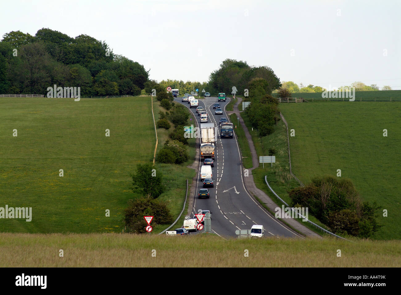 A303 trunk road seen from the Stongehenge site Wiltshire England UK ...