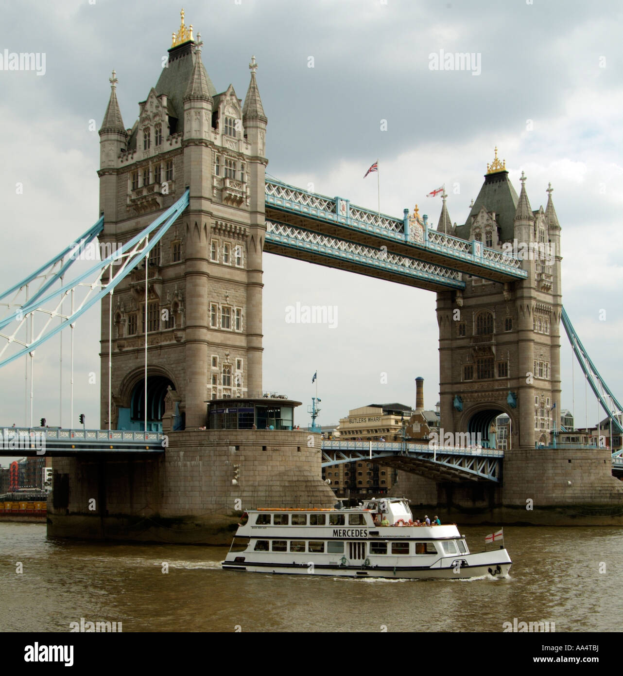 Tower Bridge London England UK Excursion boat Stock Photo - Alamy