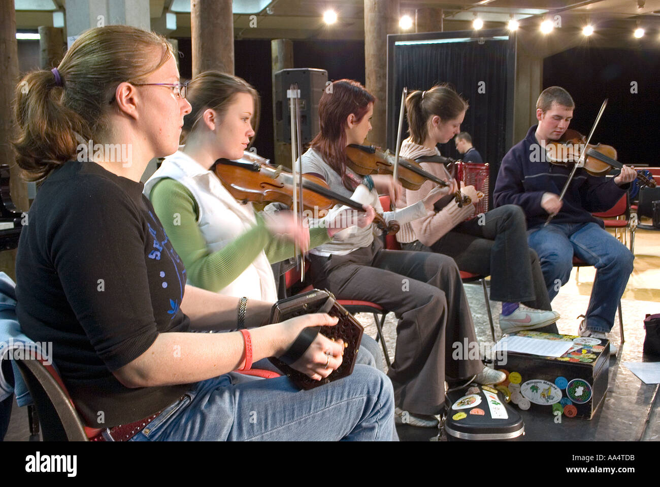 Young traditional irish musicians University of Limerick Ireland Stock ...