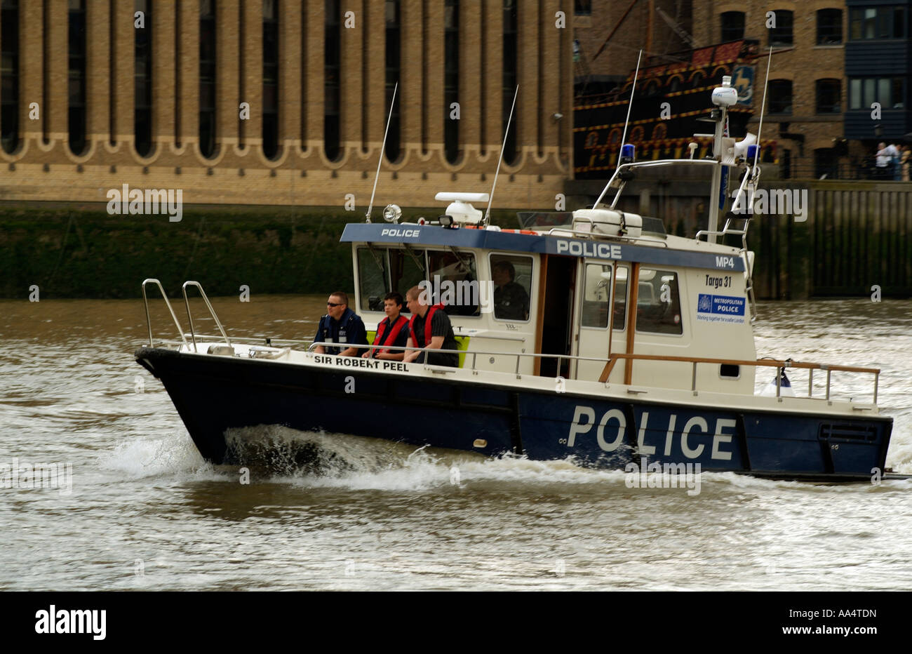 Police marine patrol boat River Thames London England Uk Stock Photo ...