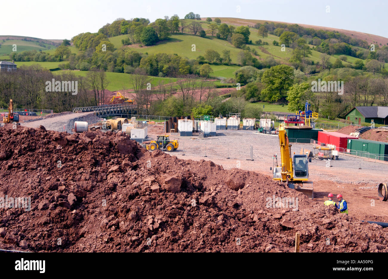 LNG pipeline being laid over hillside at Defynnog Powys Wales UK Stock ...